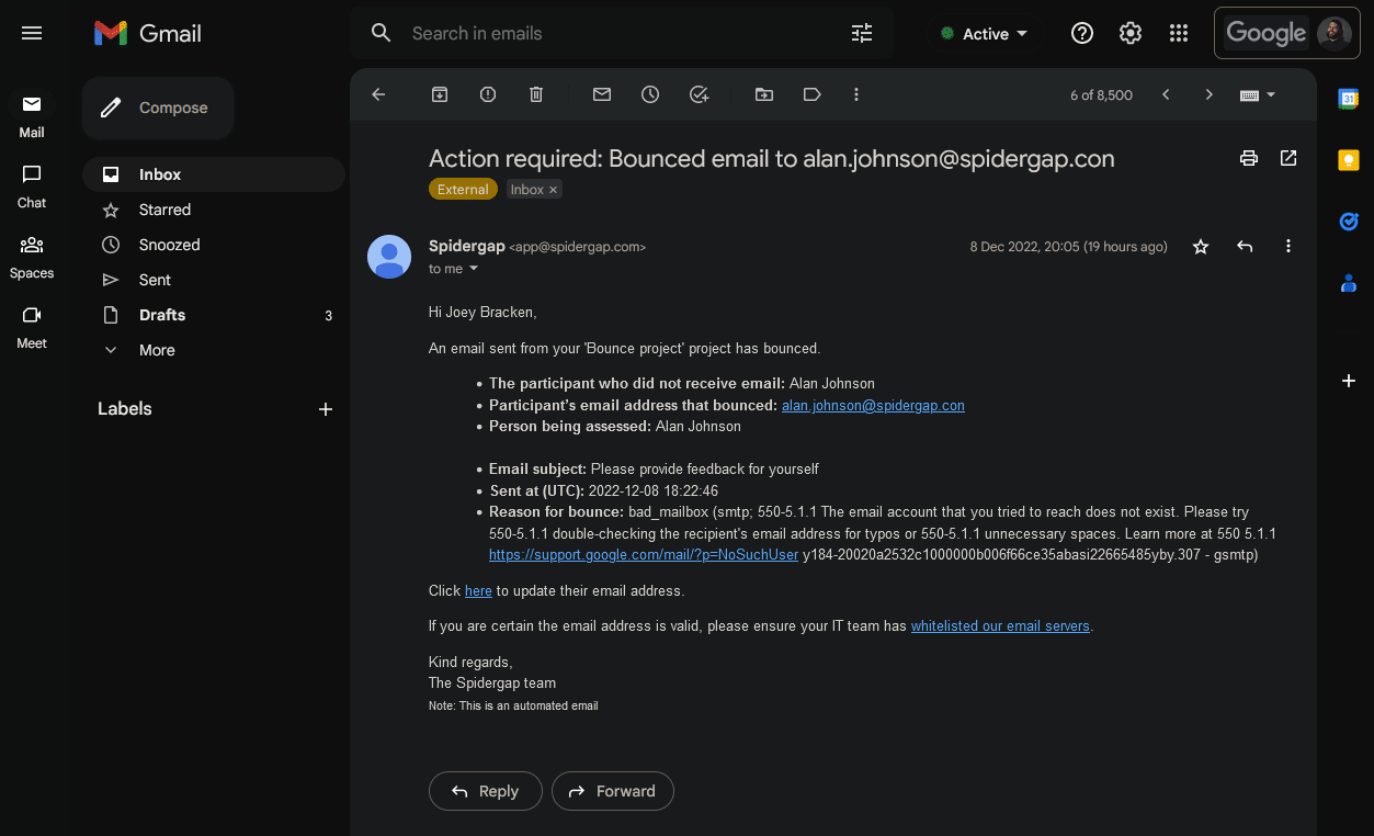 Manage Email Bounce Notifications